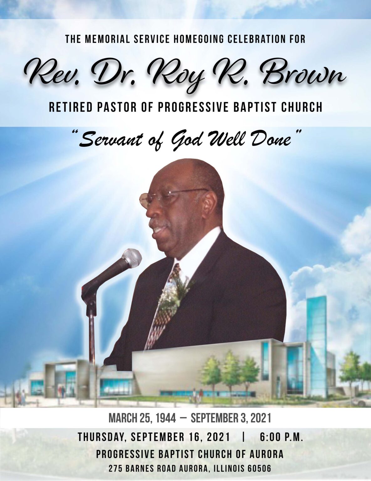 Rev. Dr. Roy R. Brown - Progressive Baptist Church