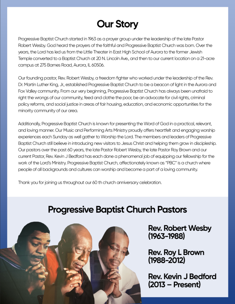 60th Anniversary - Progressive Baptist Church
